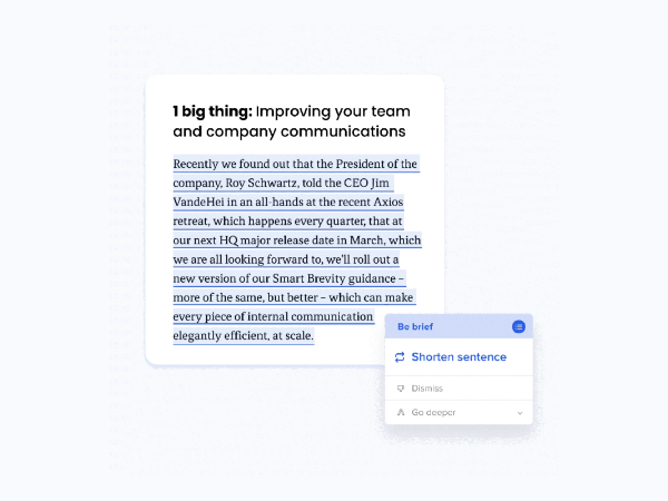 Smart Brevity - AI-Powered Writing tool - Axios HQ